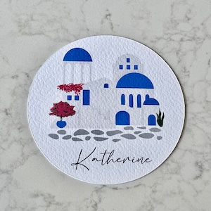 Santorini Place Cards | Name Cards Circle | Wedding, Bridal Baby Shower ...