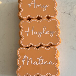 Wave Name Cards | Acrylic + Laser | Personalised, Individual Guests ...