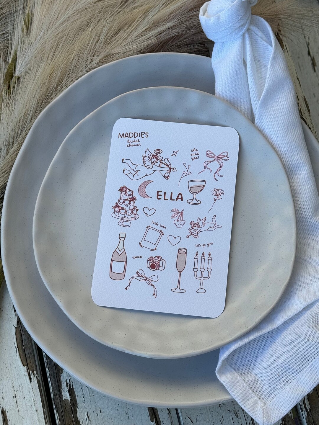 Hand Drawn Name Place Cards | Handwritten Doodle Illustrations ...