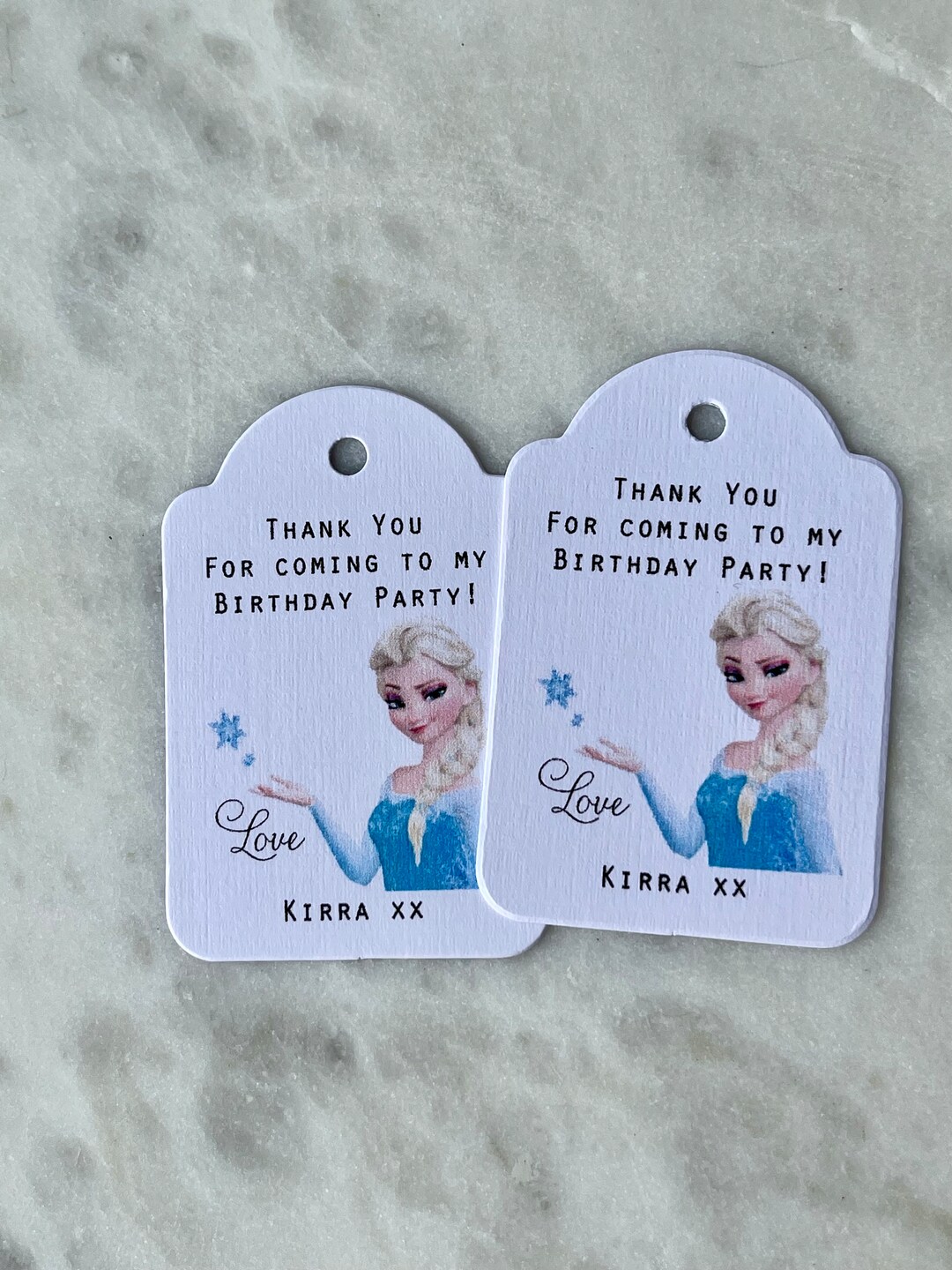 Frozen Tags Elsa Anna Birthday Party Thank You for Coming Personalised ...