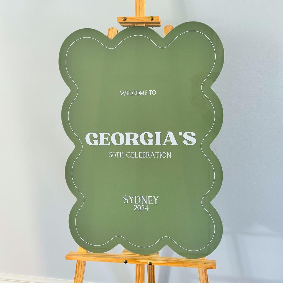 Wavy Welcome Sign | Welcome Guests | Acrylic + Laser | Minimalist ...