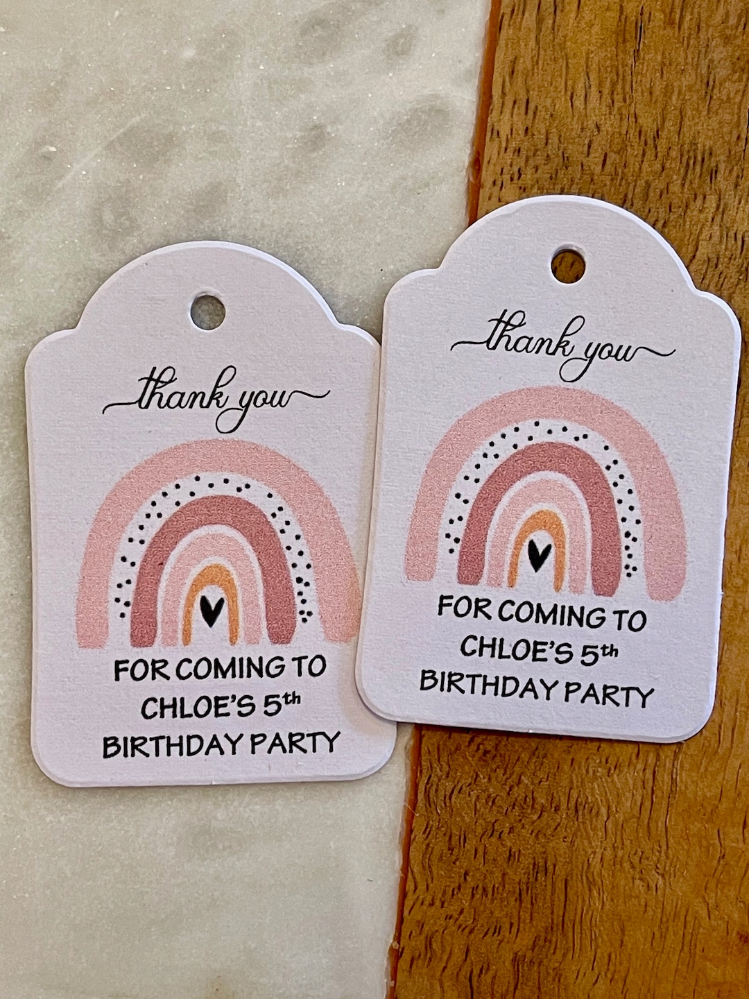 Children's Birthday Party Tags Rainbow Boho Thank You for Coming ...