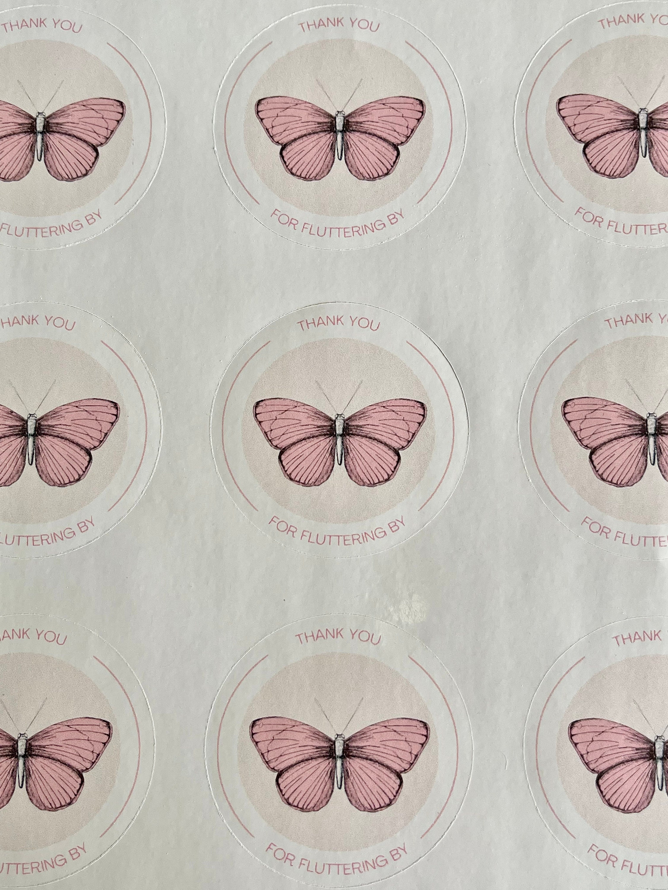 Butterfly Thank You for Fluttering by Stickers Baby Shower - Etsy Australia