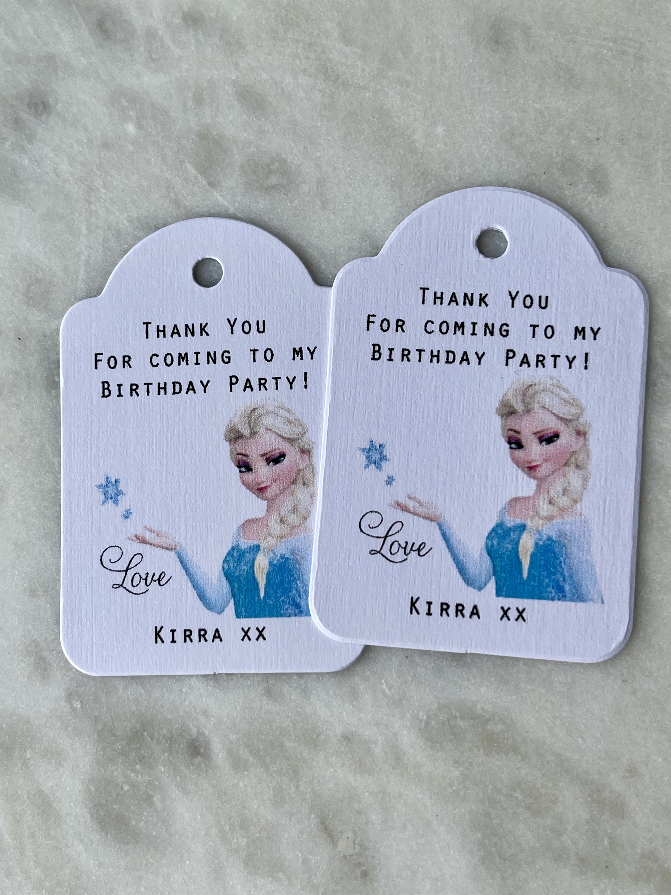 Frozen Tags Elsa Anna Birthday Party Thank You for Coming Personalised ...