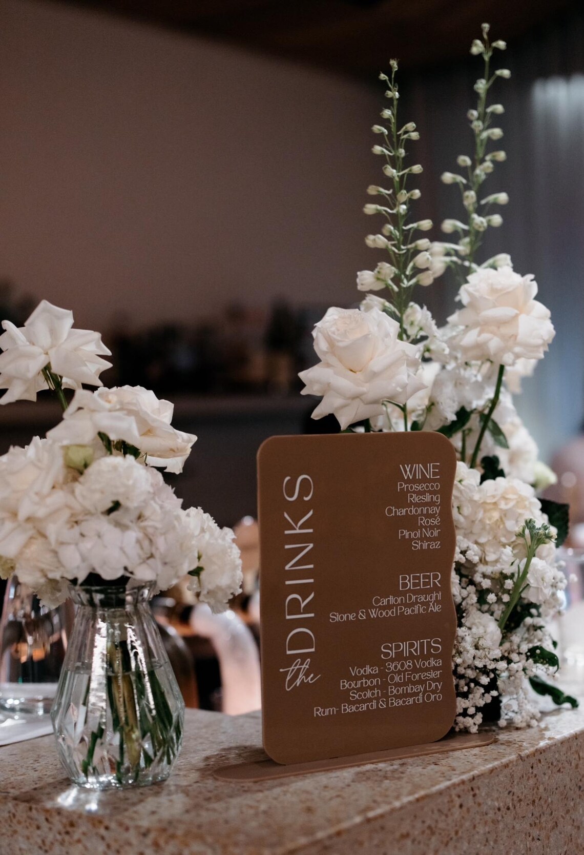 Wave Drinks Menu Sign | Acrylic + Laser | Minimalist | Wedding | the ...