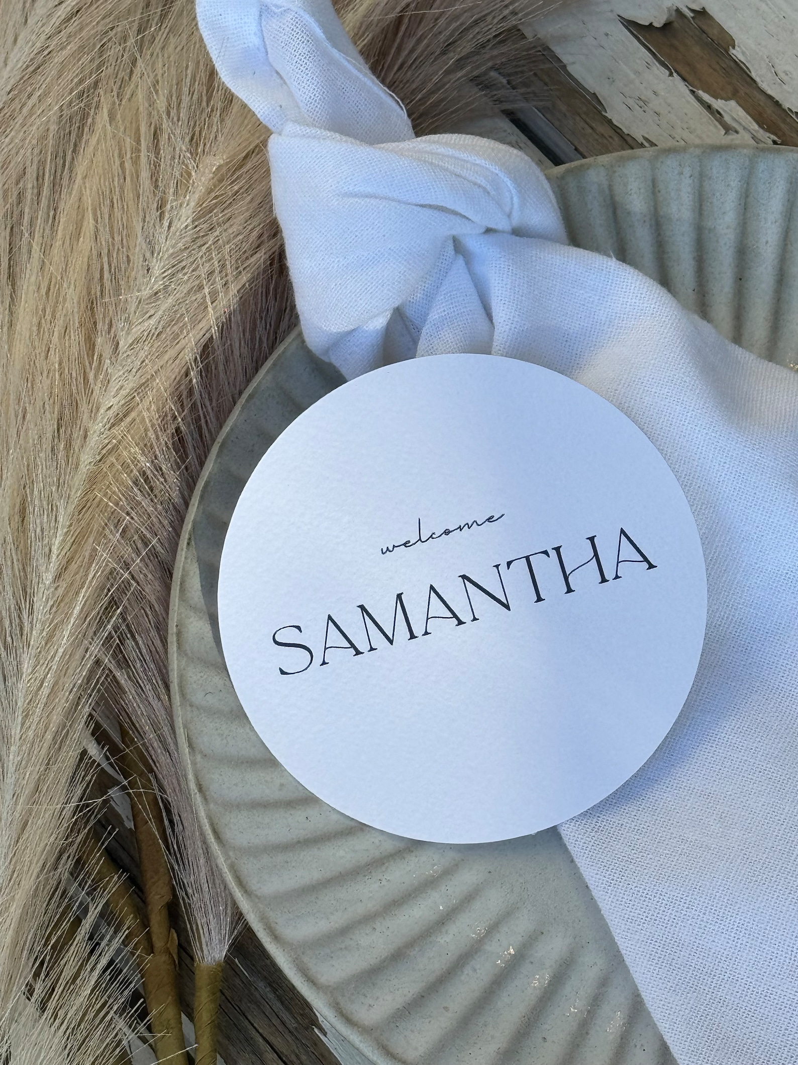 Circle Name Place Cards | Wedding, Bridal, Baby Shower, Birthday Party ...