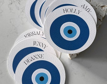 Santorini Place Cards Name Cards Circle Wedding, Bridal Baby Shower ...