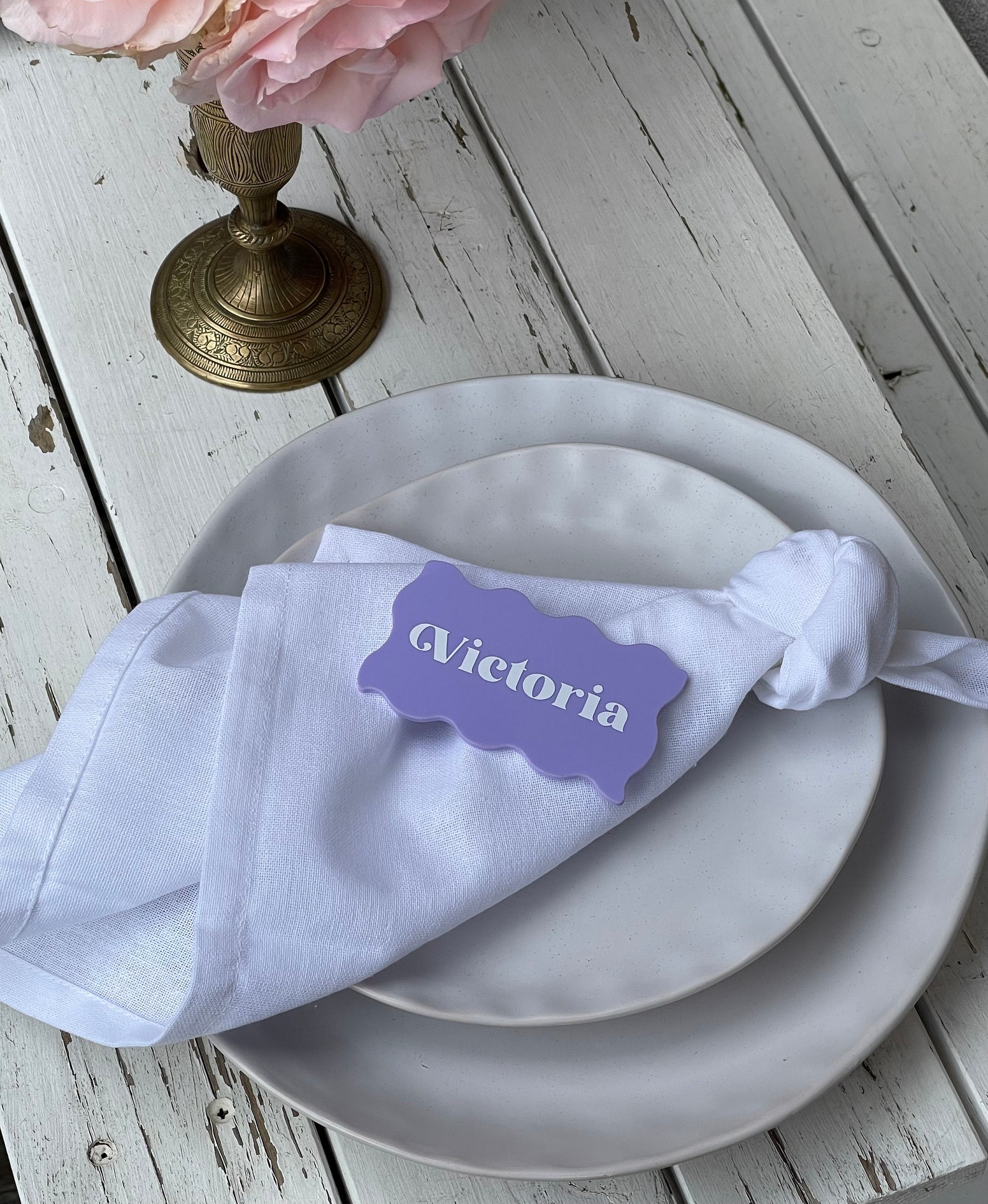 Wavy Name Cards | Acrylic + Laser | Personalised, Individual Guests ...