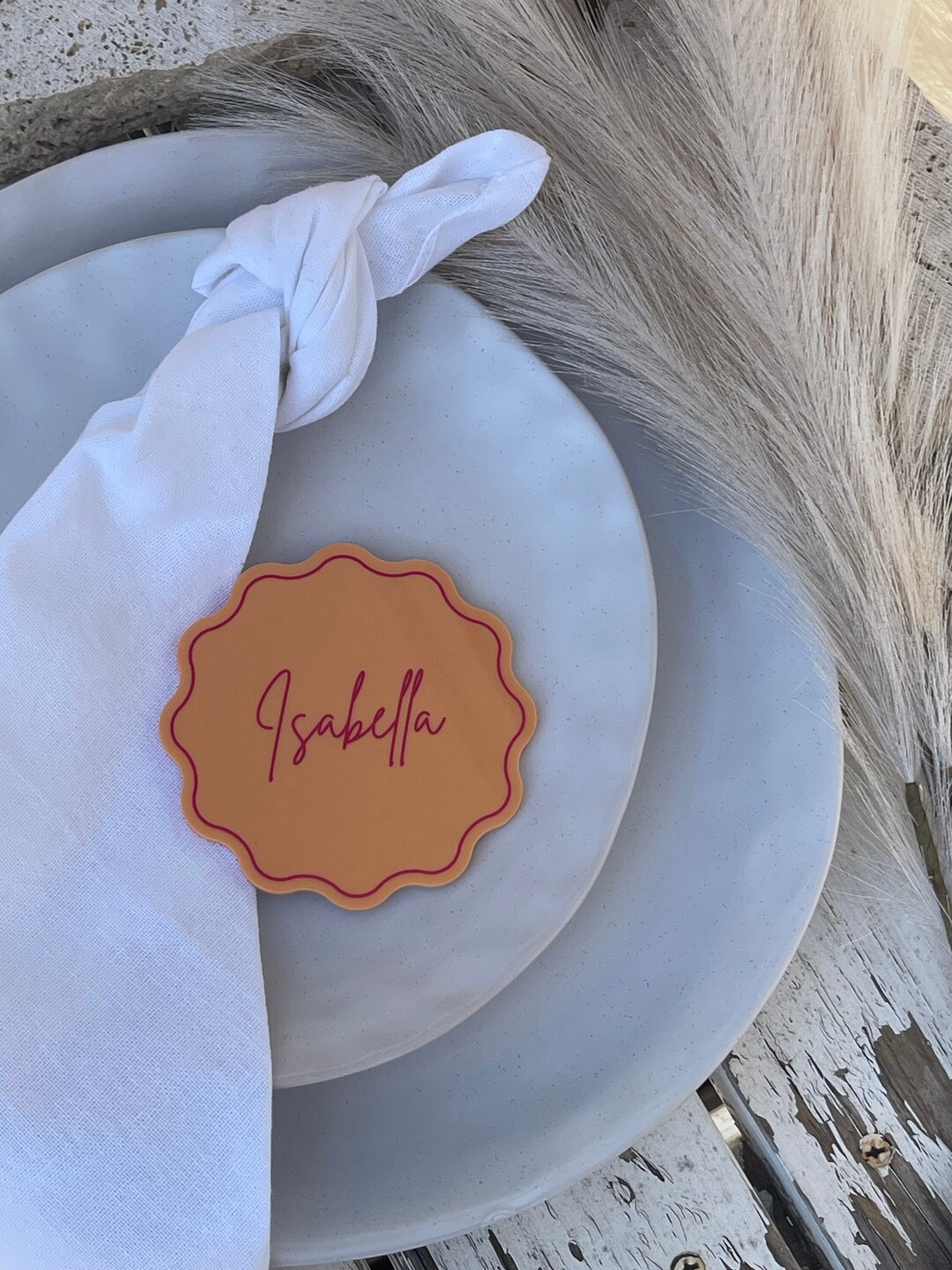 Wave Name Cards | Acrylic + Laser | Personalised, Individual Guests ...