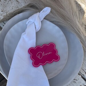 Wave Name Cards | Acrylic + Laser | Personalised, Individual Guests ...