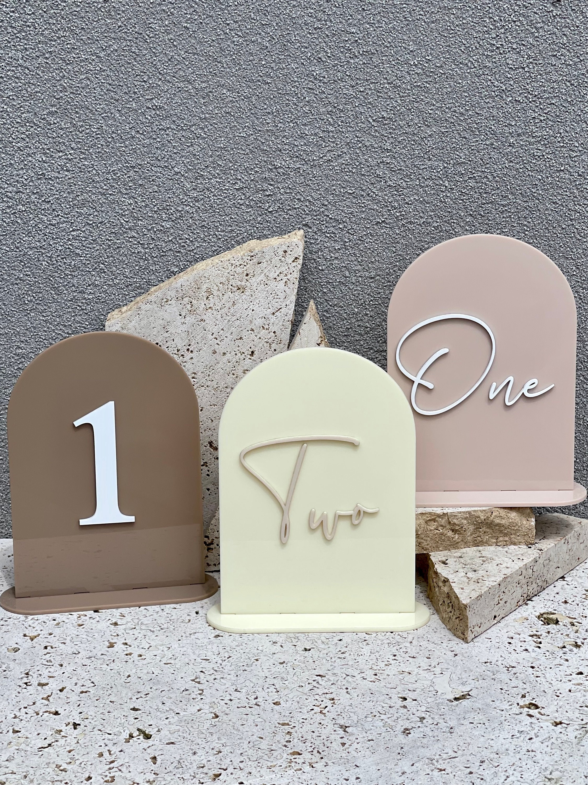 Wedding Table Numbers 3D | Acrylic + Laser | Personalised, Individual ...