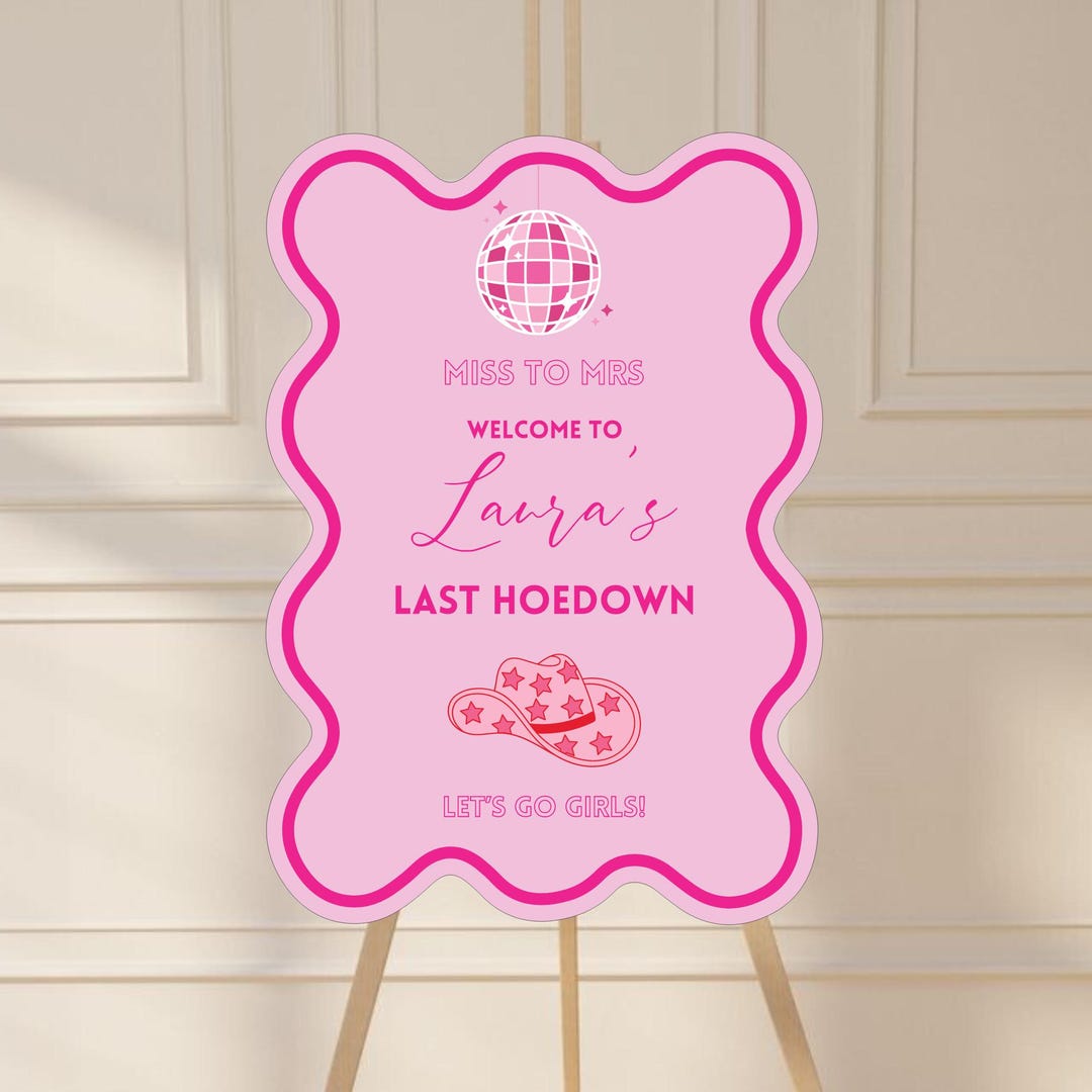 Wavy Hens Sign | Last Hoedown, Last Rodeo, Last Disco | Acrylic + Laser ...