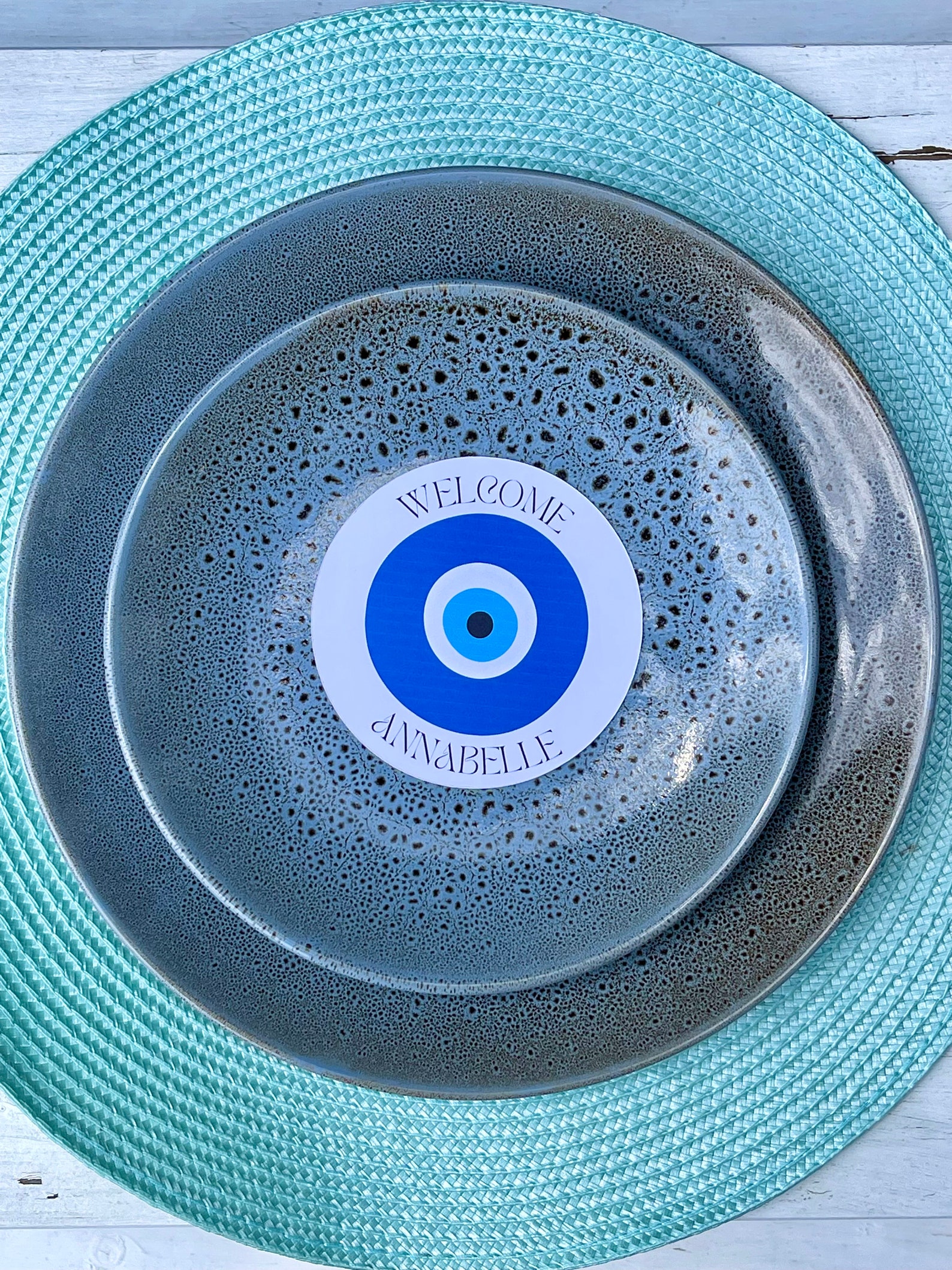 Evil Eye Name Place Cards Circle Wedding Bridal Baby Shower | Etsy