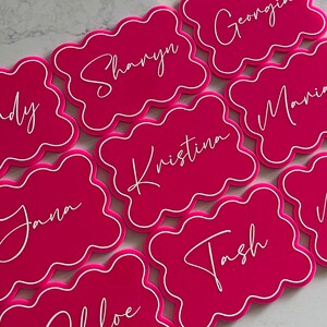 Wave Name Cards | Acrylic + Laser | Personalised, Individual Guests ...