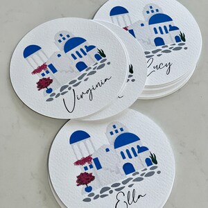 Santorini Place Cards | Name Cards Circle | Wedding, Bridal Baby Shower ...