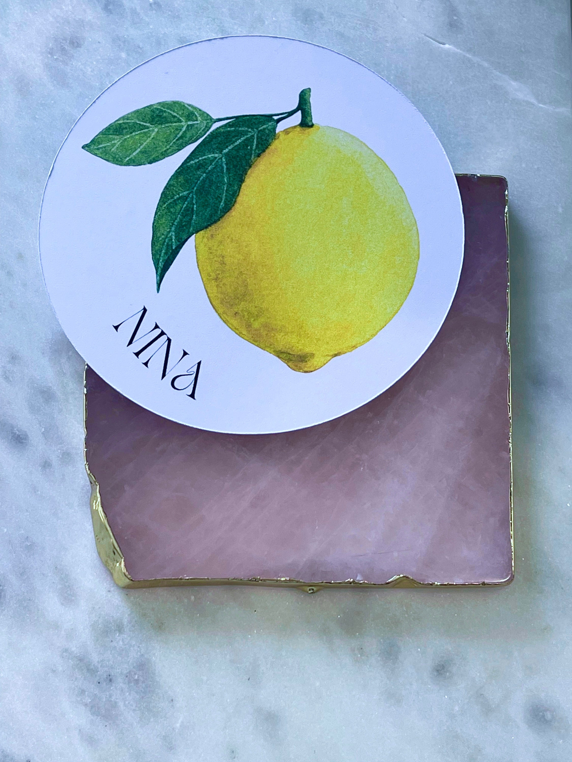 Lemon Name Place Cards Circle Wedding Bridal Baby Shower | Etsy Australia