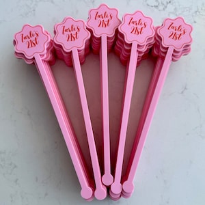 Wave Drink Stirrers Acrylic | Squiggle Lines | Hot Pink, Orange, Red ...