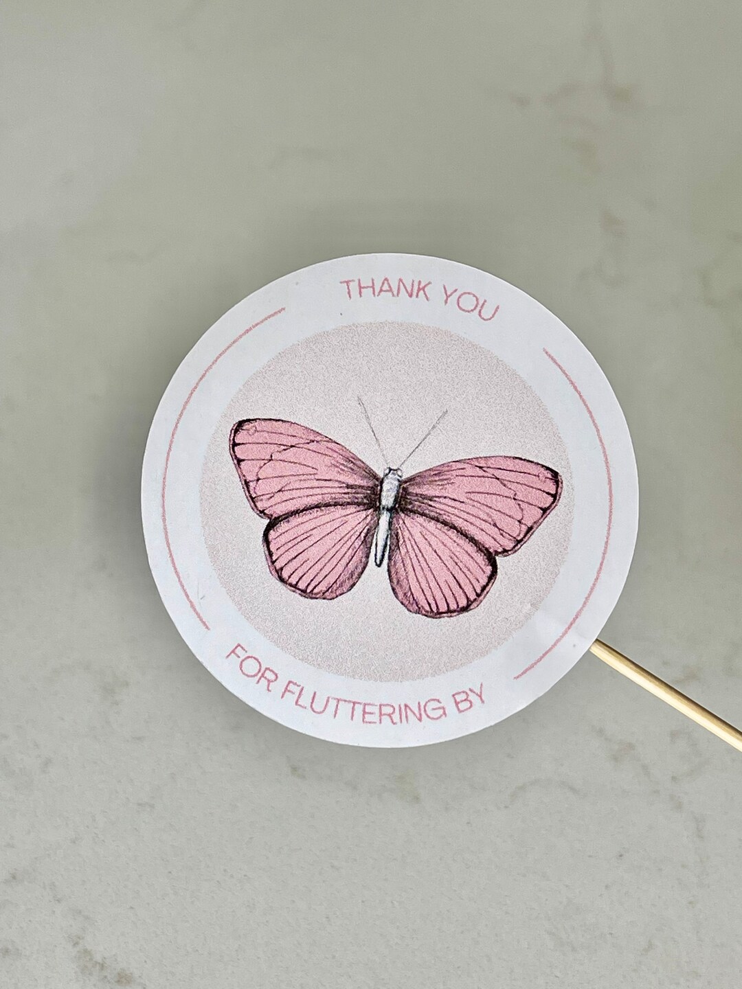 Butterfly Thank You for Fluttering by Stickers Baby Shower Birthday ...