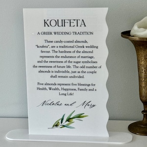 Koufeta Wedding Sign | Bomboniera Sign | Sugared Almonds | Acrylic ...