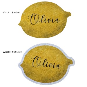 Lemon Name Place Cards | Lemon Full | Wedding, Bridal Baby Shower ...