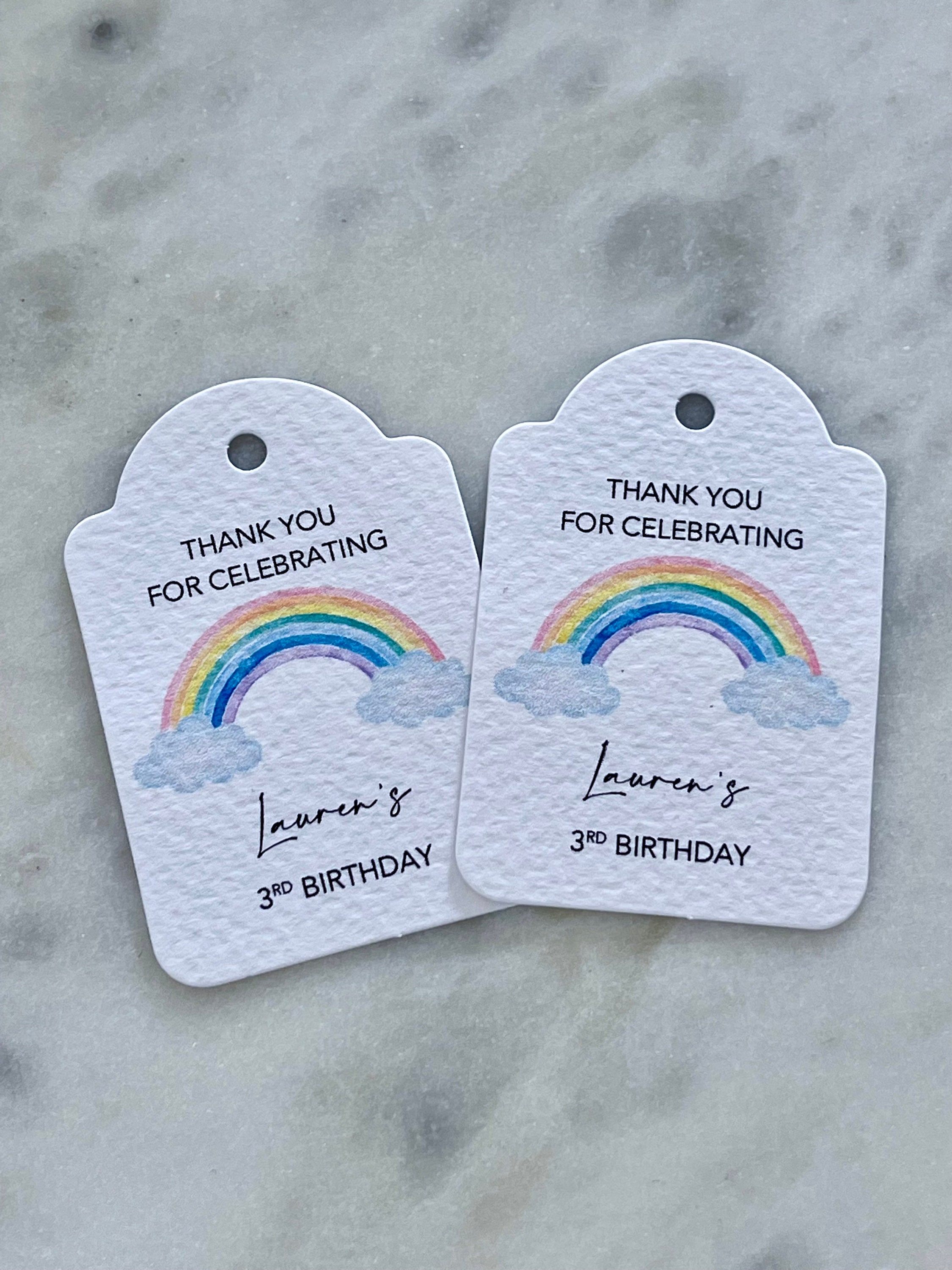 Pastel Rainbow Gift Tags Birthday Party Tags Rainbow Clouds - Etsy ...