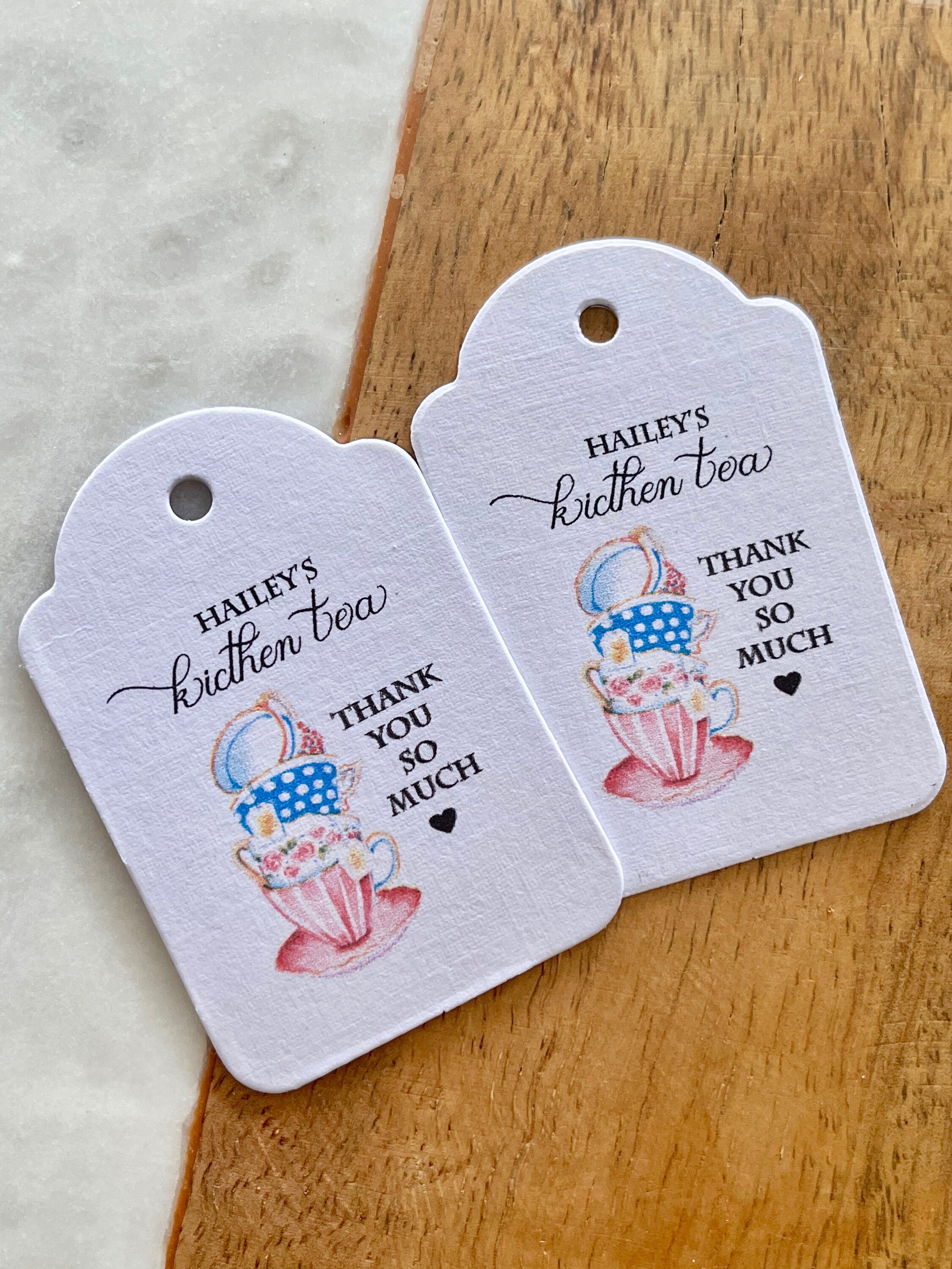 Thank You Kitchen Tea Tags Teacup Party Bridal Shower | Etsy