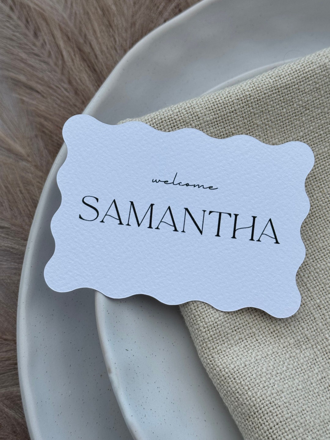 Wavy Name Cards Wedding | Wave, Squiggle | Place Cards, Table Seating ...