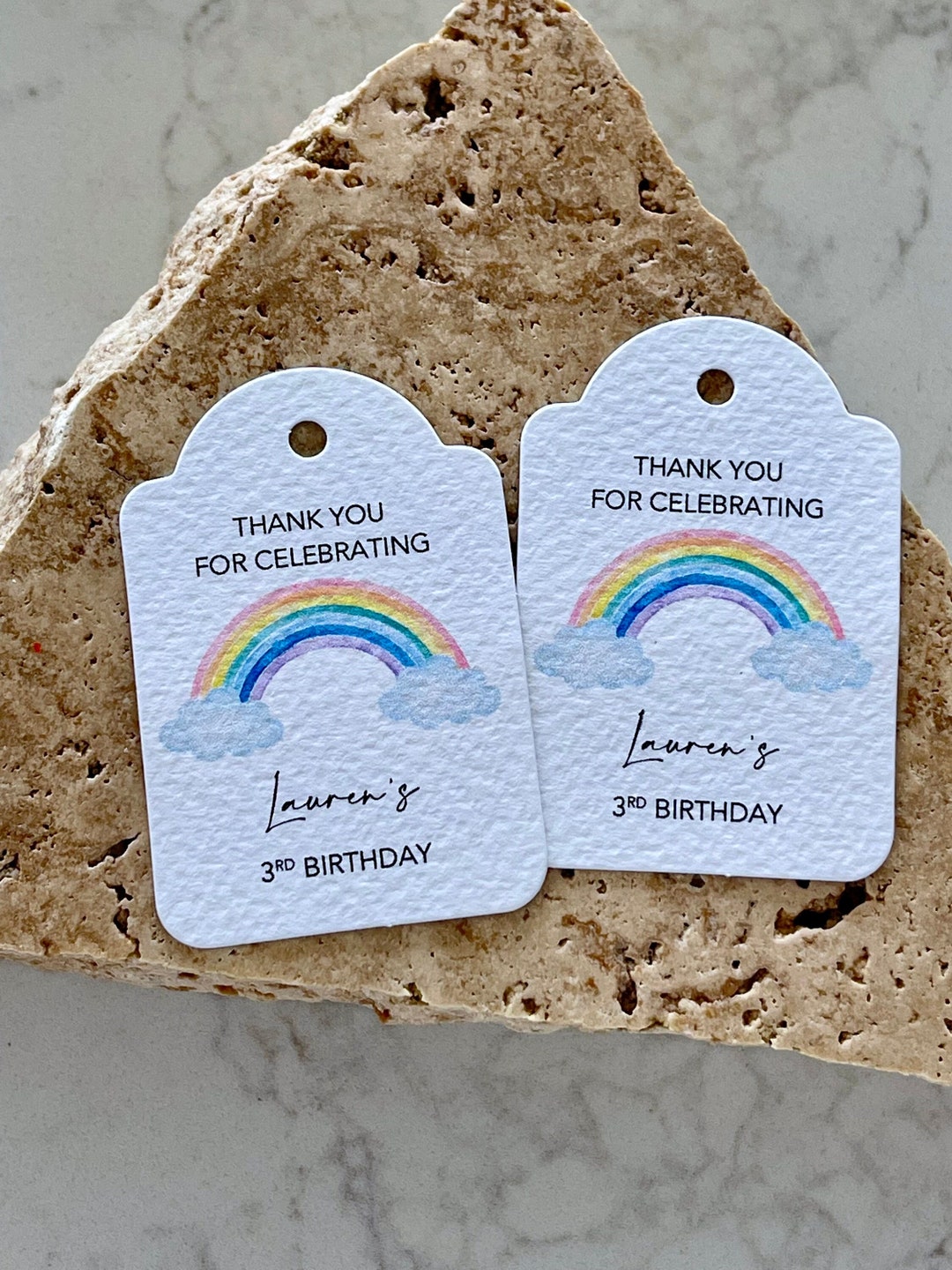 Pastel Rainbow Gift Tags | Birthday Party Tags Rainbow Clouds | Thank ...