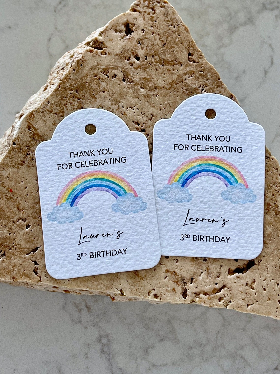 Pastel Rainbow Gift Tags Birthday Party Tags Rainbow Clouds - Etsy