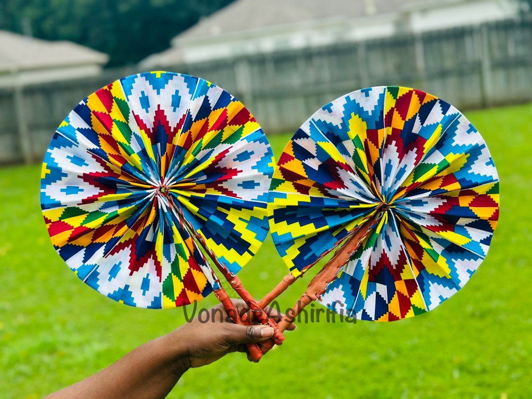 African Print Fan, Ankara Fan, Kente Fan, Folding Hand Fan, Hand Fan ...