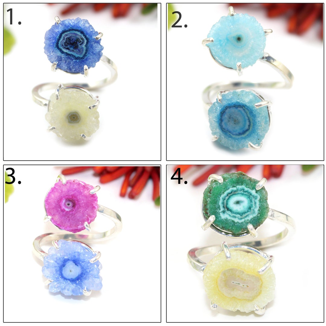 Natural Flower Style Solar Quartz Rings, Prong Setting Rings ...