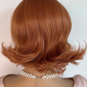 Ginger Wig Queen's Gambit Cosplay Wig Orange Wavy Small Lace Wig Beth ...