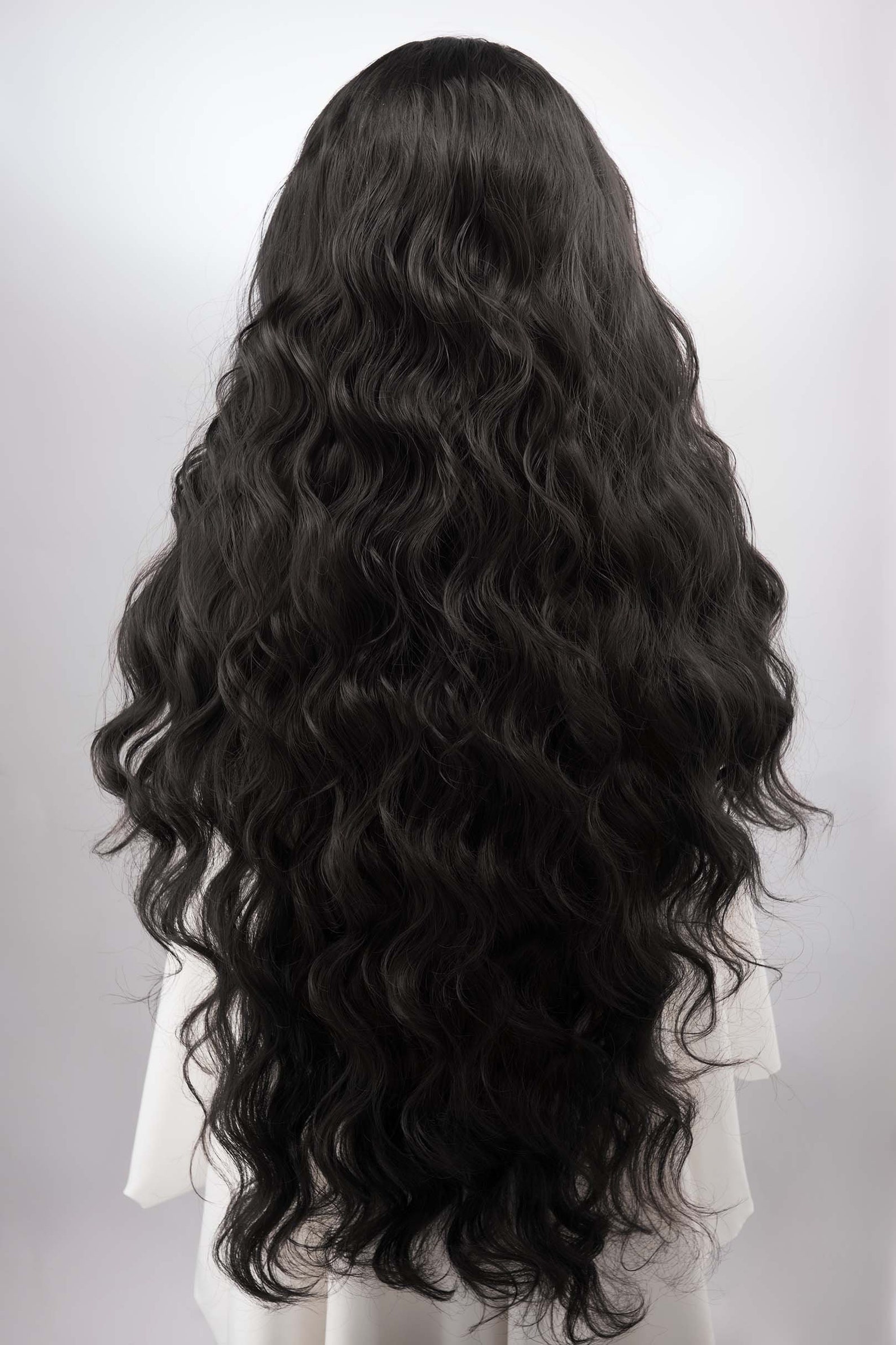 Natural Black Wig 13 X 6 Large Base Lace Front Wig 32 Inches Wavy Long ...