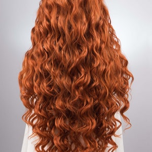 Ginger Red Wig Curly Golden Ginger Beach Waves Wig 13" X 6" Large Lace ...