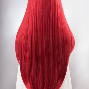 Red Wig Long Red Lace Wig Hollywood Glamour Wig Red Little Mermaid Wig ...
