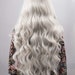 Wavy White Silver Long Wig Lace Front Wig 13" X 4" Large Lace Top Wig ...