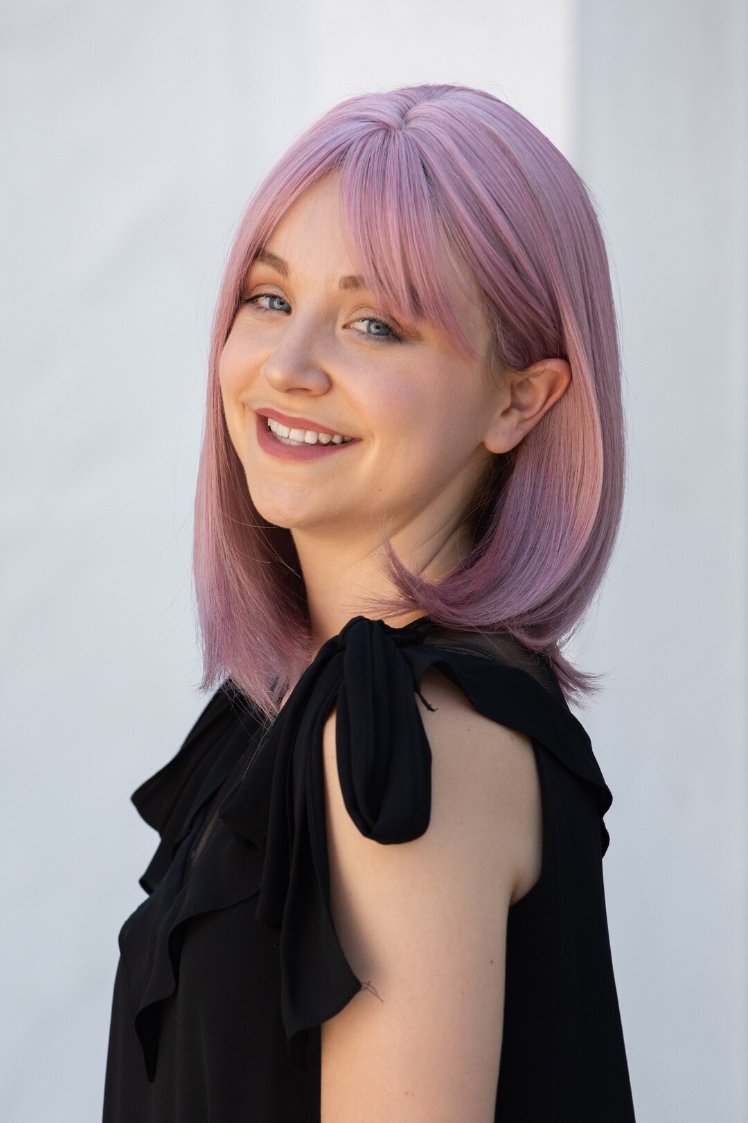 Pink Wig With Bangs Ash Pink Short Bob Wig Cosplay Wig Pink Wigs Drag ...