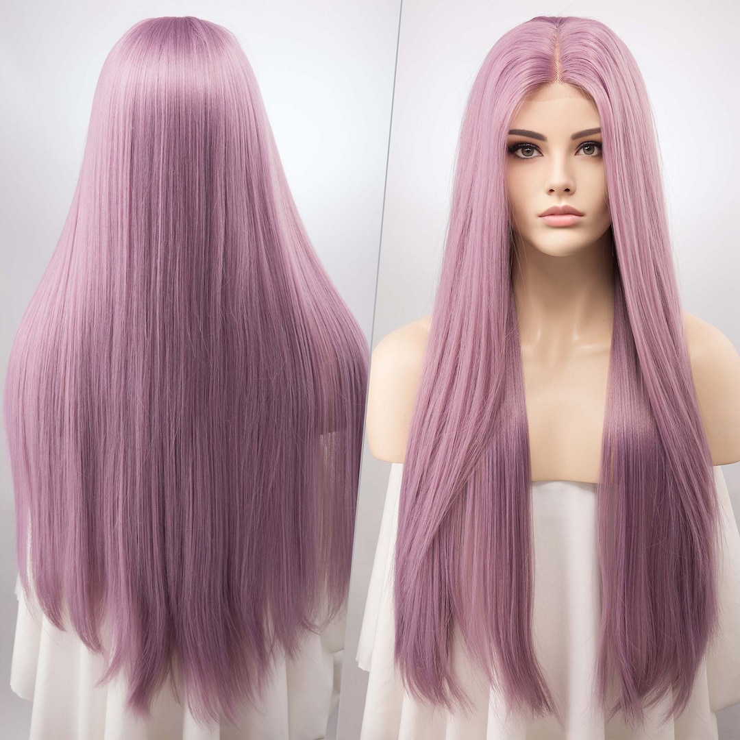 Light Purple Wig Lilac Lace Front Wig Lavender Color Hair Cosplay Wig ...