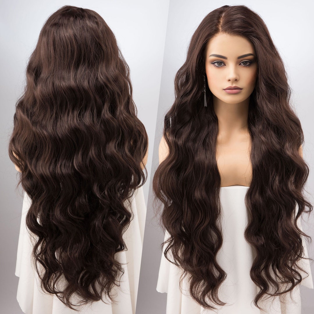 Brunette Dark Chocolate Wig Lace Front Wig 13 X 6 Large Lace Top Wig ...