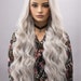Wavy White Silver Long Wig Lace Front Wig 13" X 4" Large Lace Top Wig ...