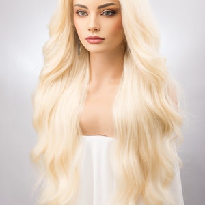 Platinum Blonde Wig Wavy White Blonde Lace Front Wig Costume Wig Cosplay Long Blonde Wig Drag ...