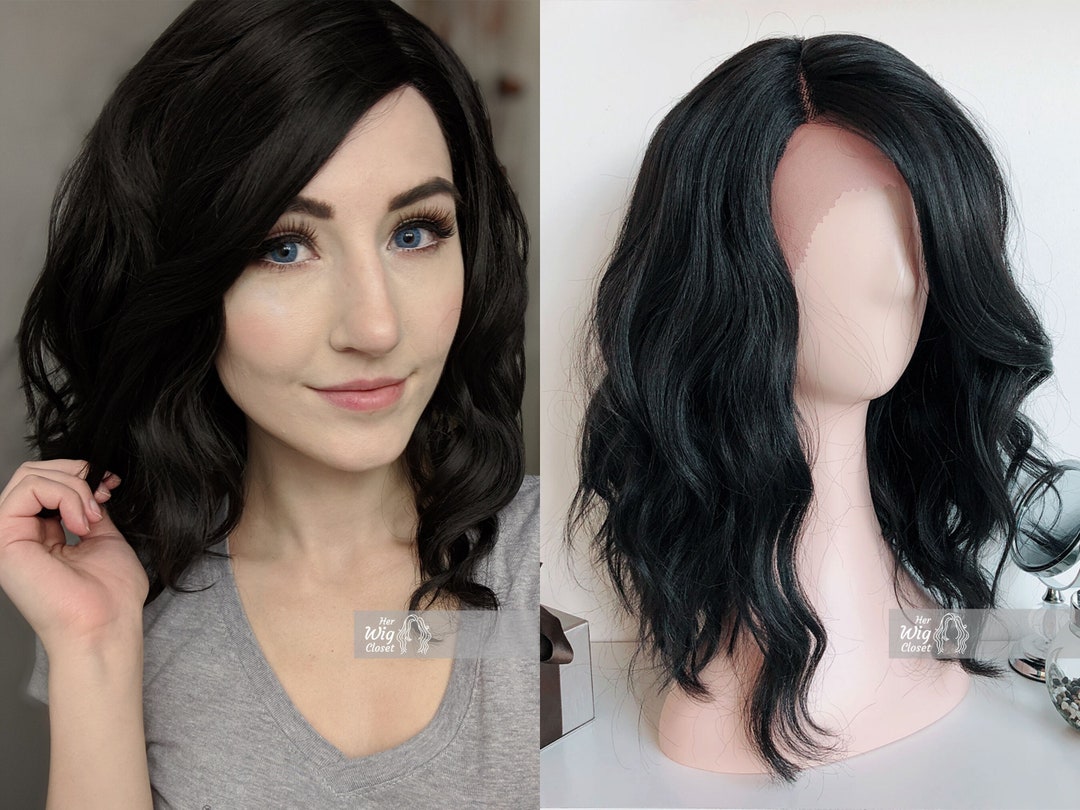 Black Lace Front Wig Long Bob Wig Natural Wavy Hair Party Wig Fun ...