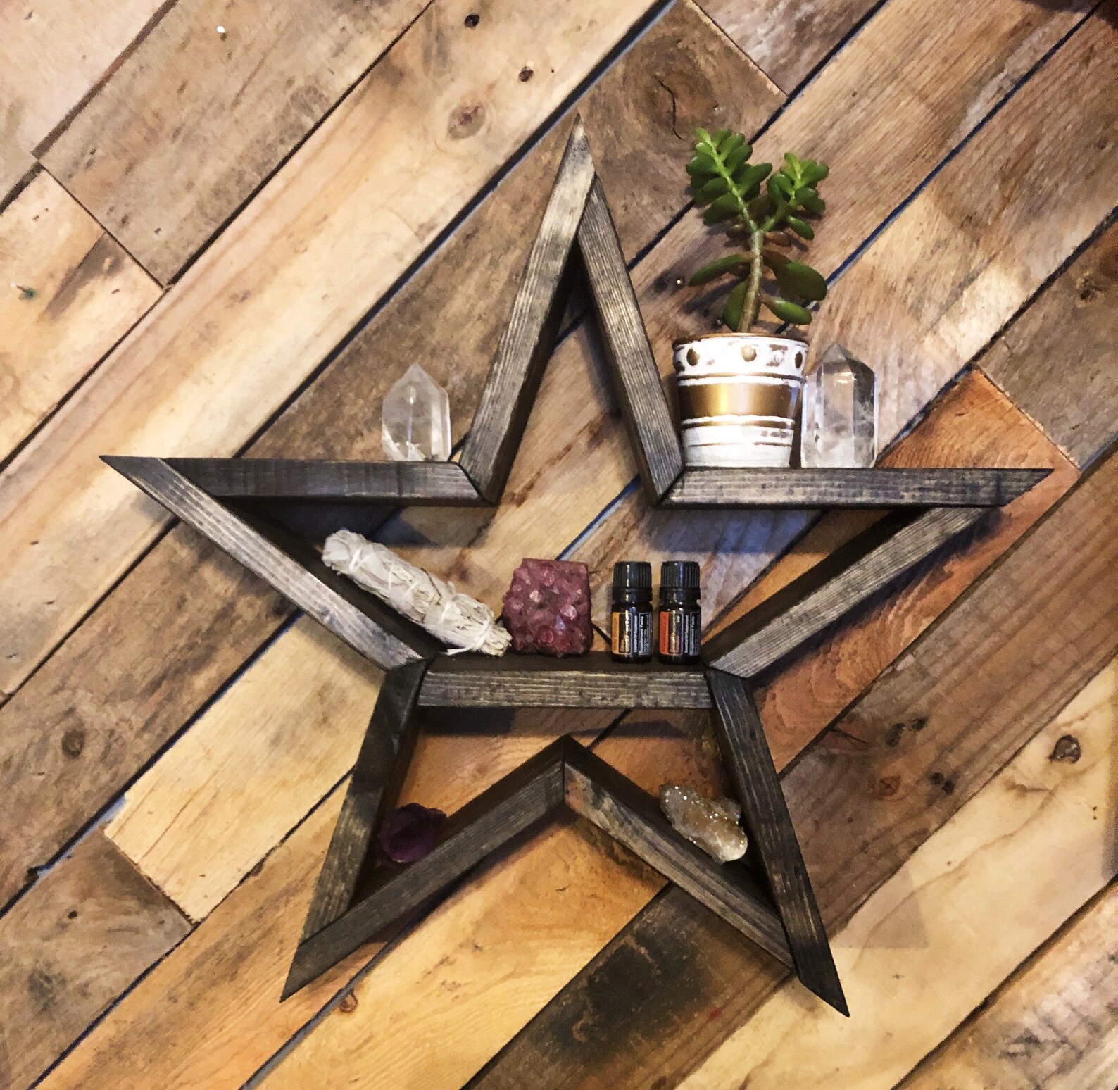 Rustic Star ShelfCrystal ShelfEssential OilWood | Etsy