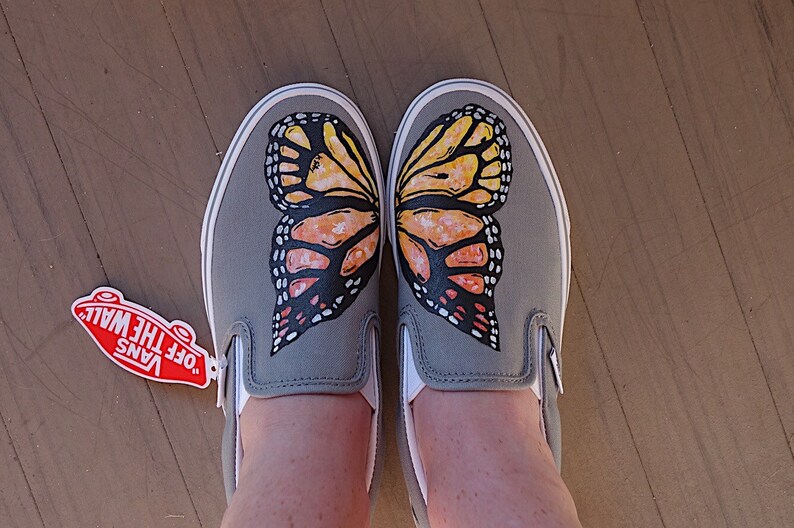 Hand Painted Monarch Butterfly Vans - Etsy