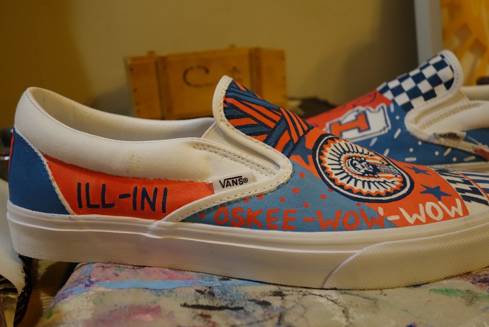 Hand Painted University of Illinois Urban Champaign Vans - Etsy