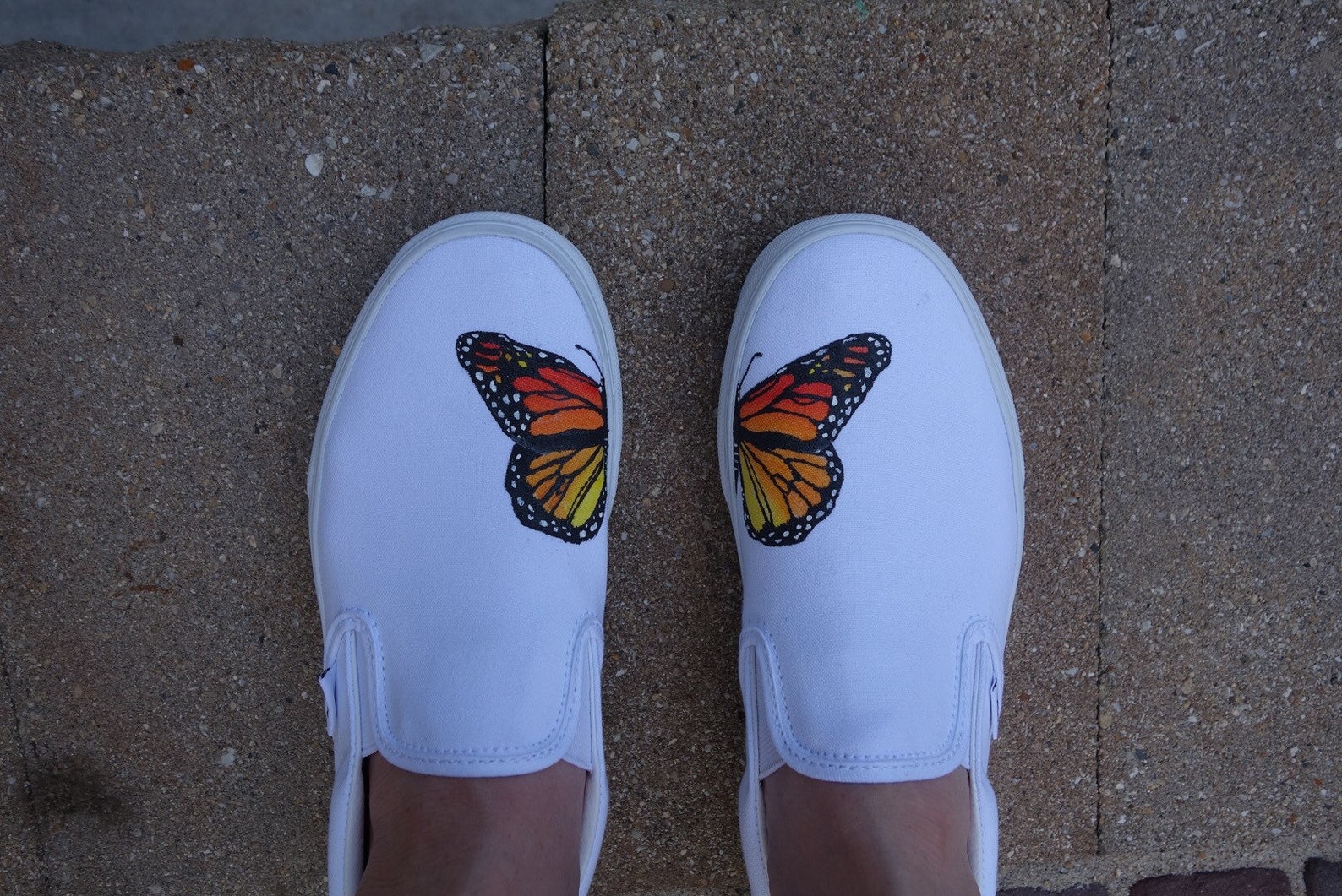 Hand Painted Monarch Butterfly Vans - Etsy