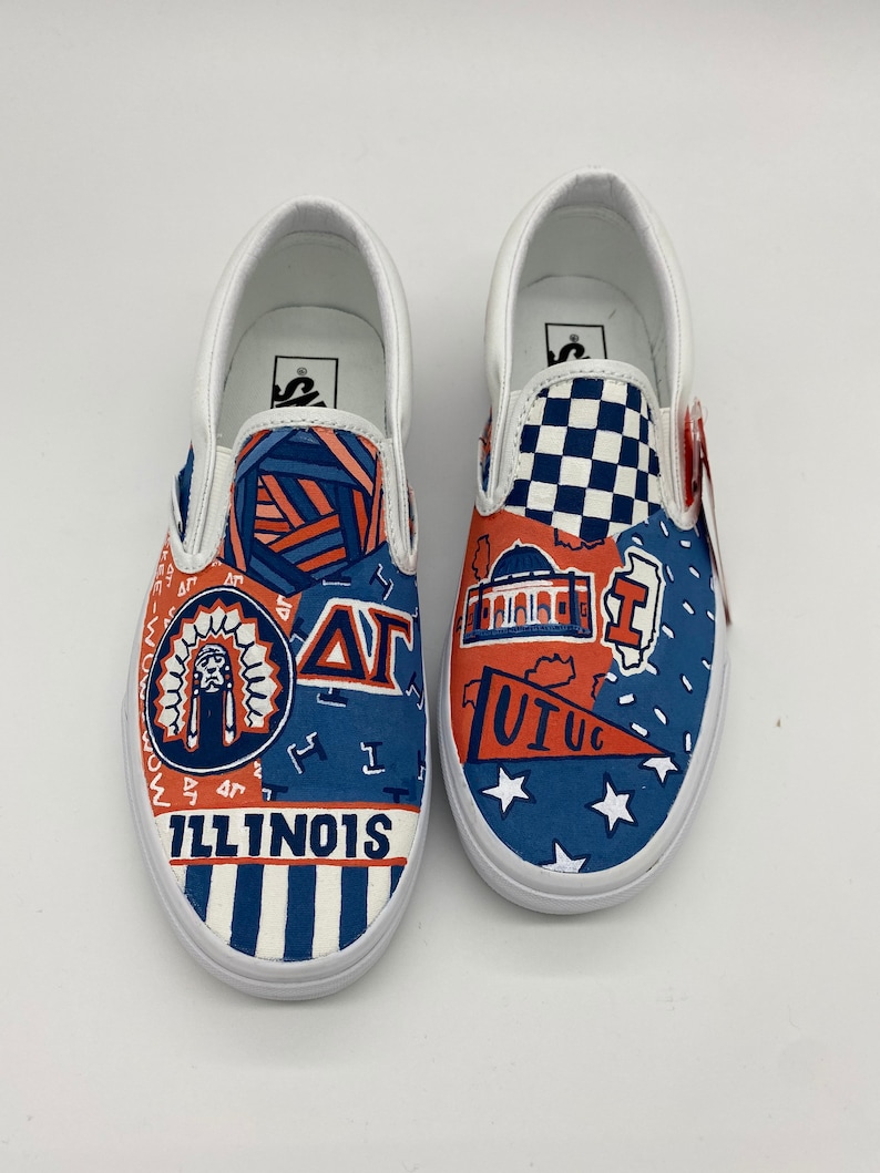 Hand Painted University of Illinois Urban Champaign Vans - Etsy