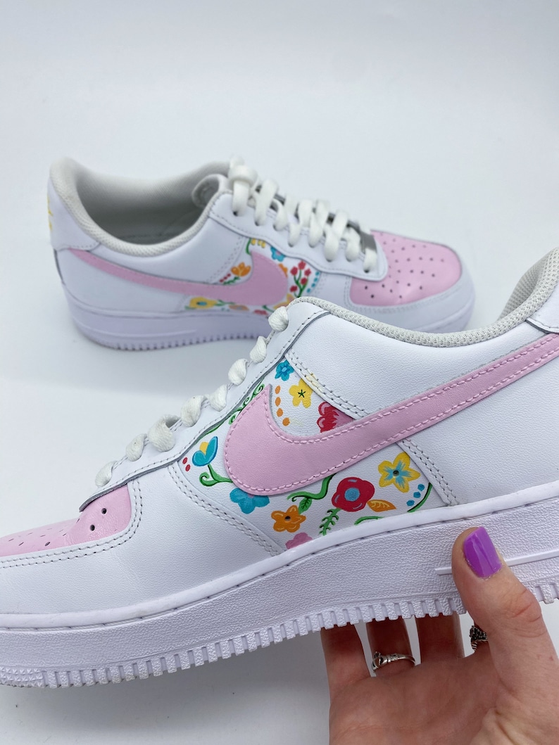 Custom Hand-painted Flower Nike Air Force 1’s - Etsy