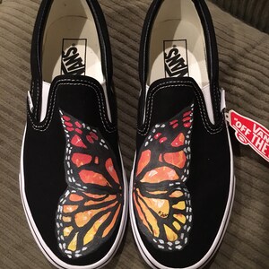 Hand Painted Monarch Butterfly Vans - Etsy