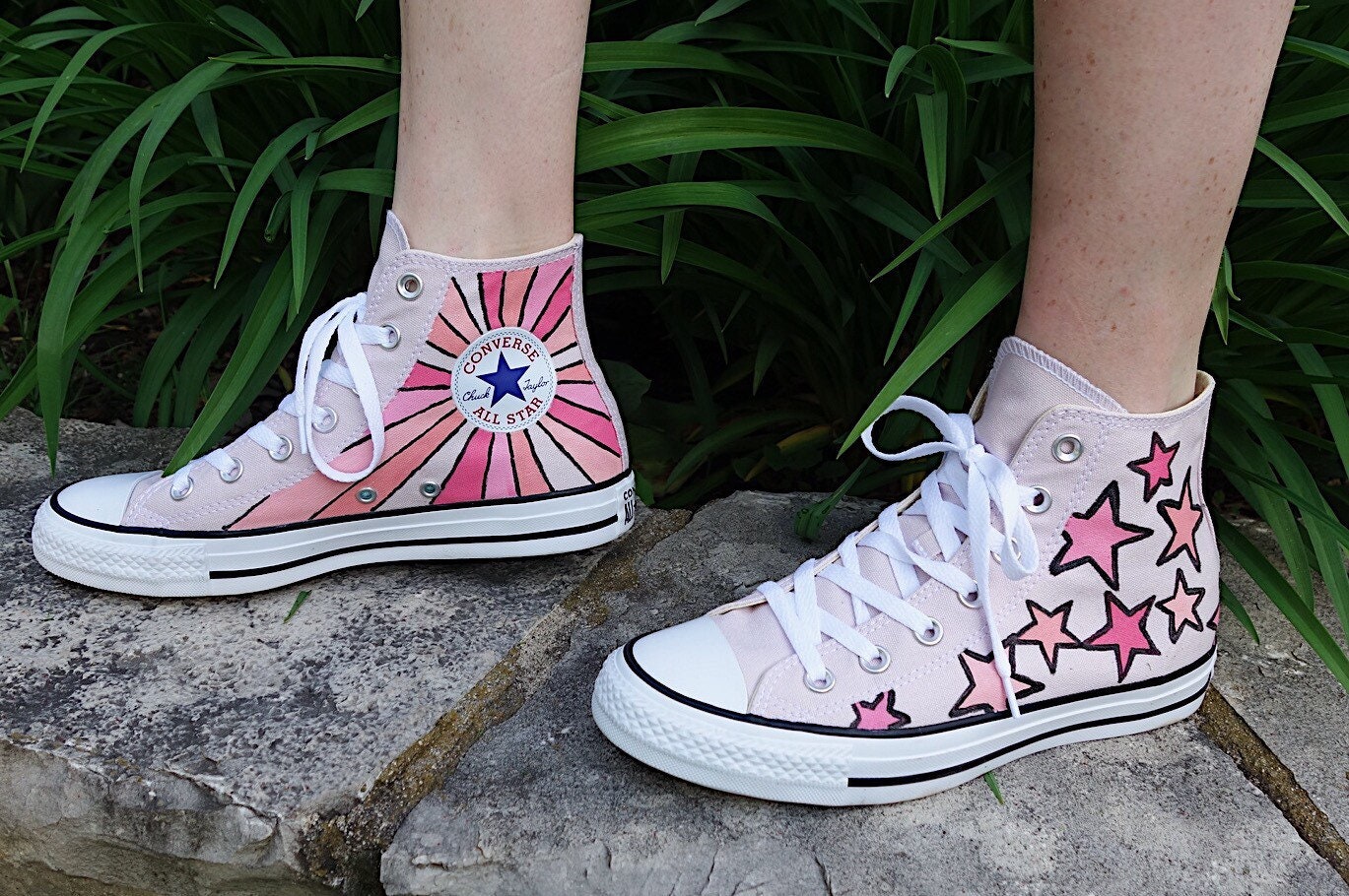 Women s 7.5 Hand painted Stars and Stripes Converse check other listing for different sizes